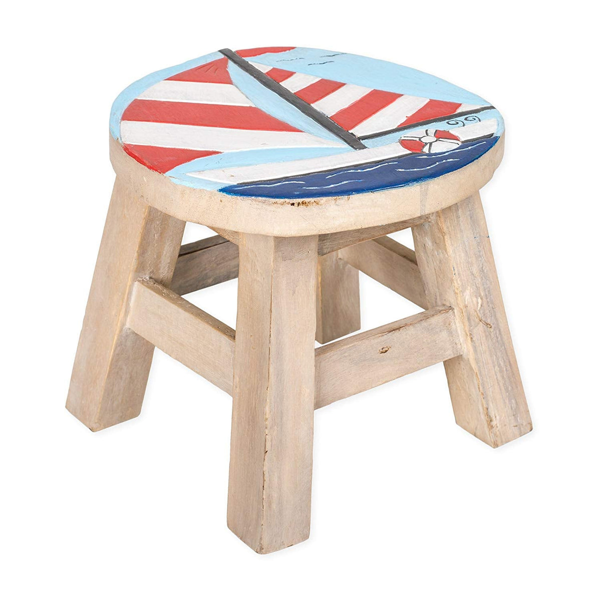 Coastal and Nautical Wood Stools and Footstools