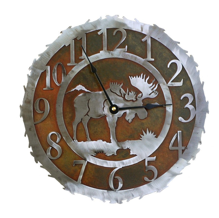 Rustic Lodge Décor Metal Clock Online | Inthegardenandmore.com