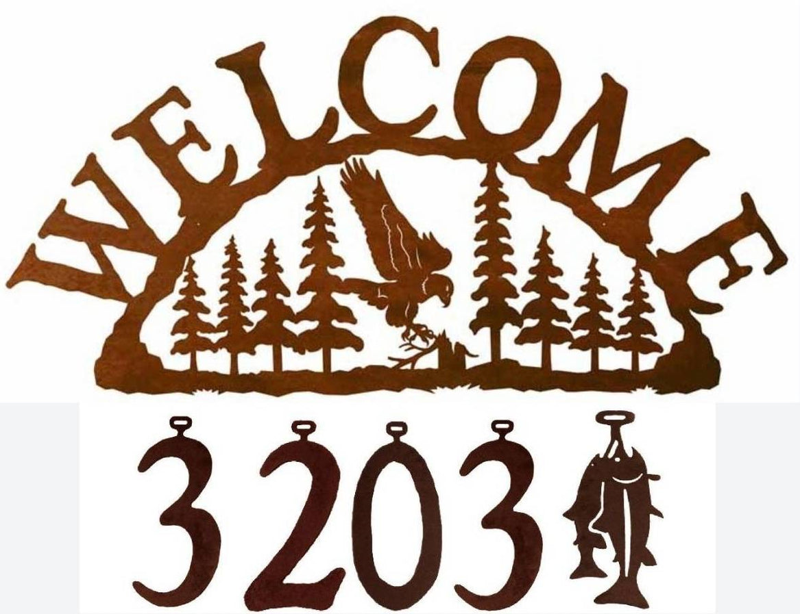Crow Handcrafted Metal Welcome Address Sign