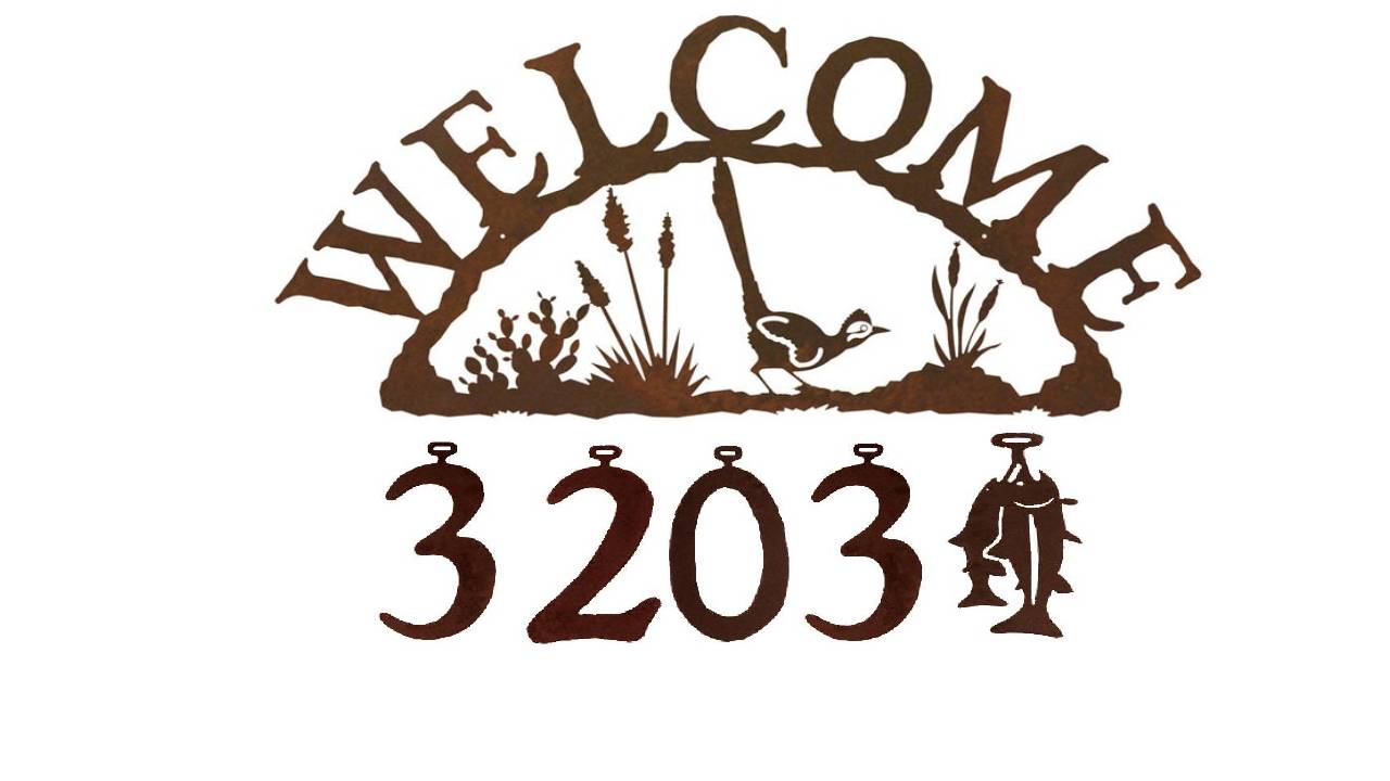Crow Handcrafted Metal Welcome Address Sign