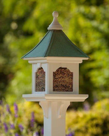 Gazebo-Style Large Capacity Post Mounted Bird Feeder