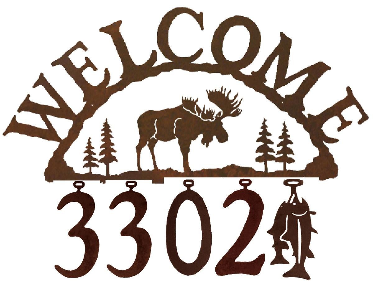 Shop Now | Moose Handcrafted Welcome Address Sign