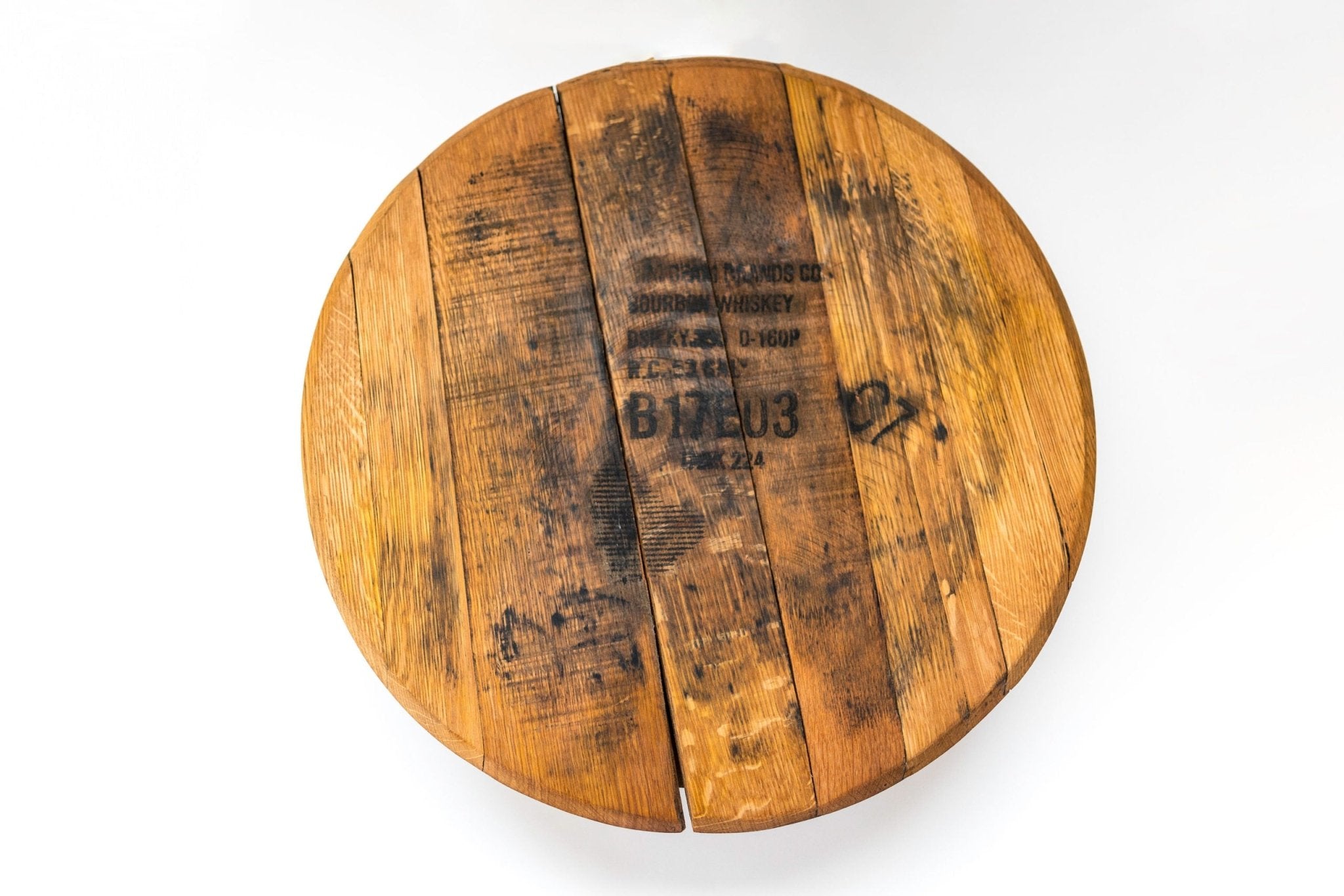 Reclaimed & Repurposed Whiskey Barrel Head Food Riser