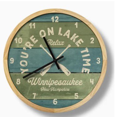 Rustic Lodge You're On Lake Time Clock | Personalize It