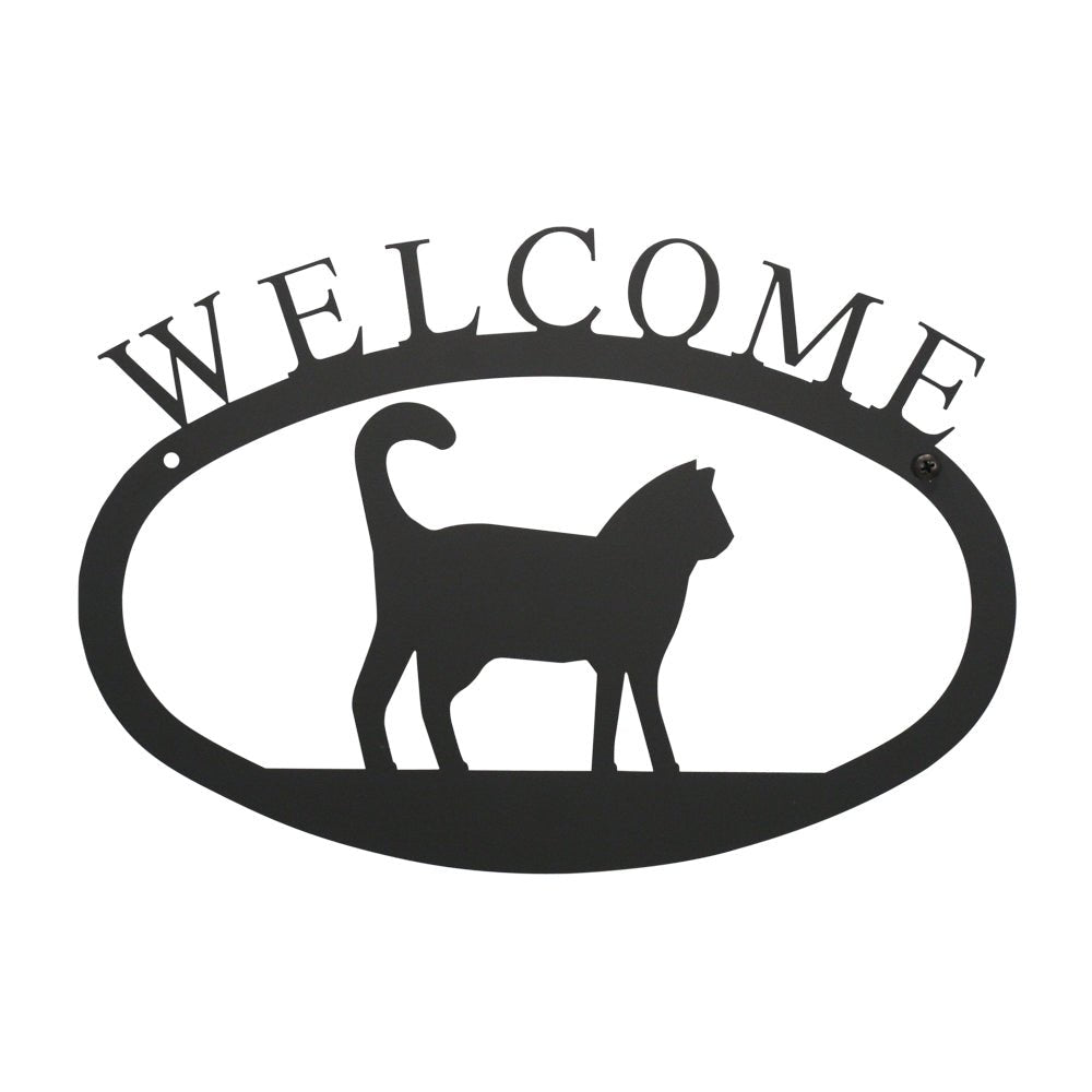 Welcome Sign With Cat Silhouette | inthegardenandmore.com